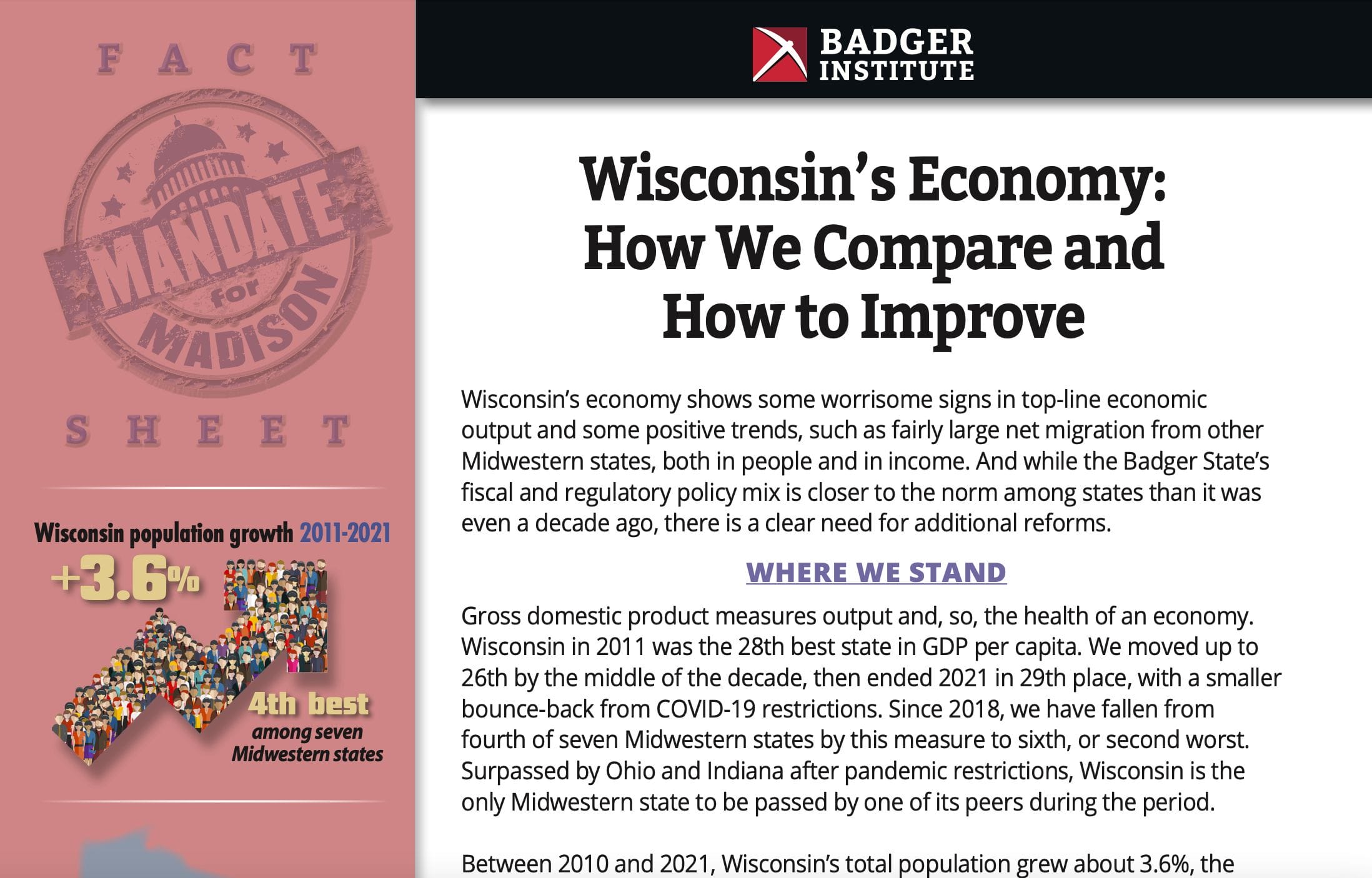 Economic Trends Fact Sheet - Badger Institute